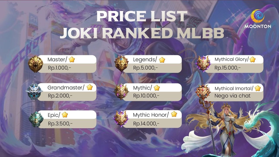 JOKI MOBILE LEGENDS MULAI DARI RP.1.000