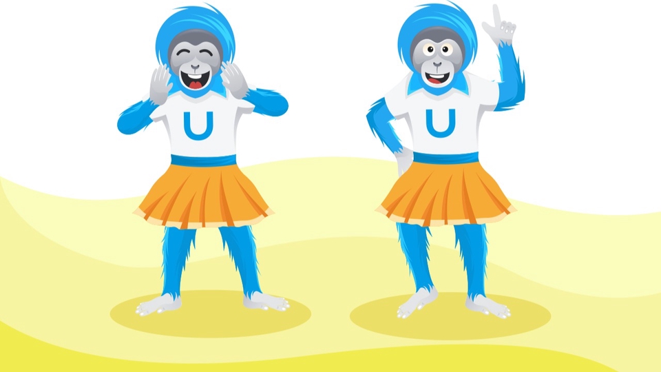 Design karakter maskot orang hutan