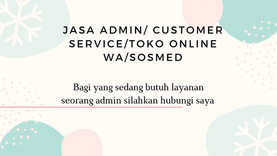 Jasa Admin / customer service online WA/sosmed/marketplace