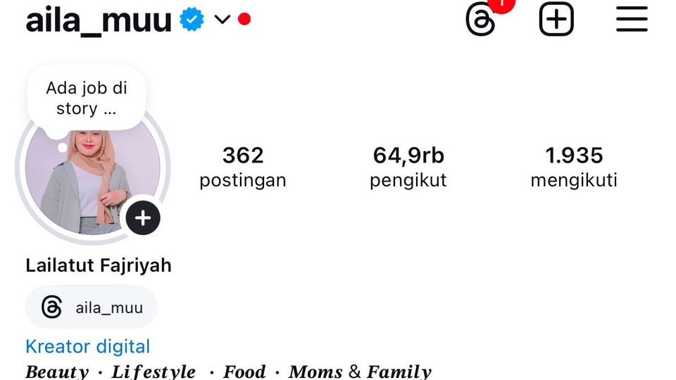 Package single Instagram/TikTok dengan gaya modern