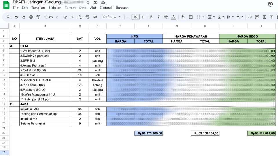 Jasa Konsultasi dan Penyusunan RAB Jaringan Komputer