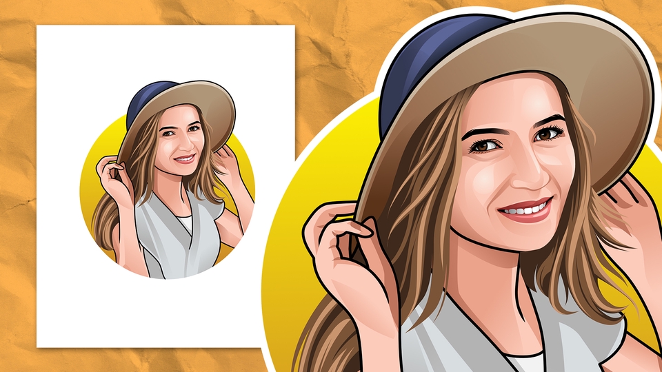 Desain Vector Kepala Besar (Big Head)