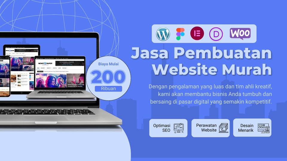 Jasa Profesional Wordpress 1-3 Hari Siap Pakai