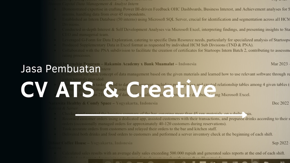 Jasa Pembuatan CV (ATS atau Creative)