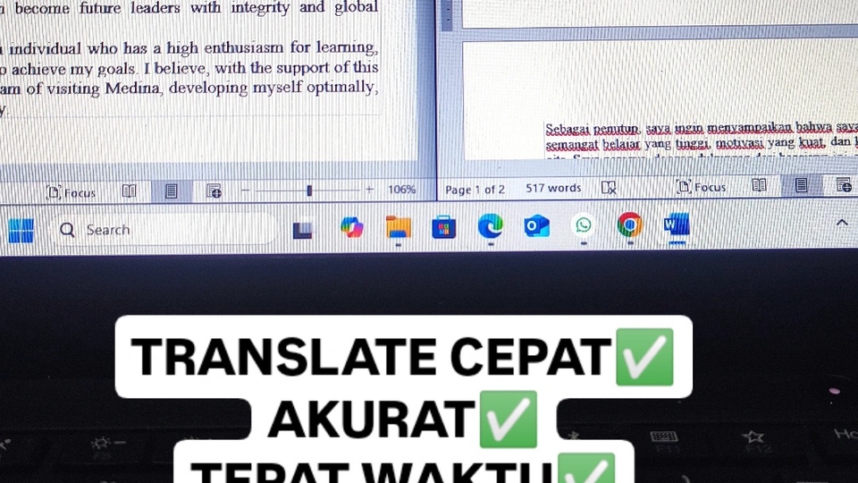 Document Translator For All Language dan Jasa copy paste