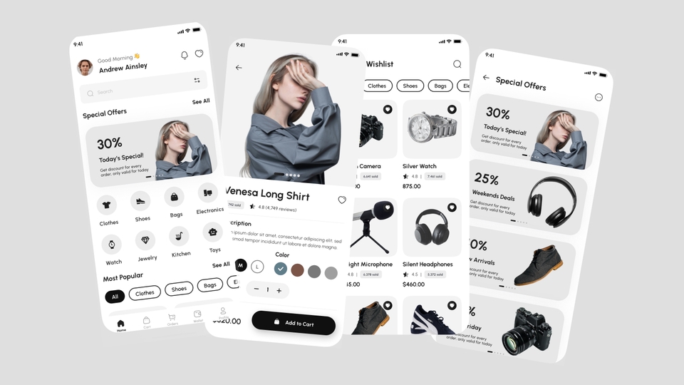 Clean UI/UX Design for Mobile Application with Figma