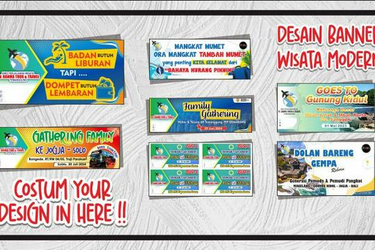 JASA DESAIN & CETAK BANNER WISATA DENGAN MODERN DAN MINIMALIS