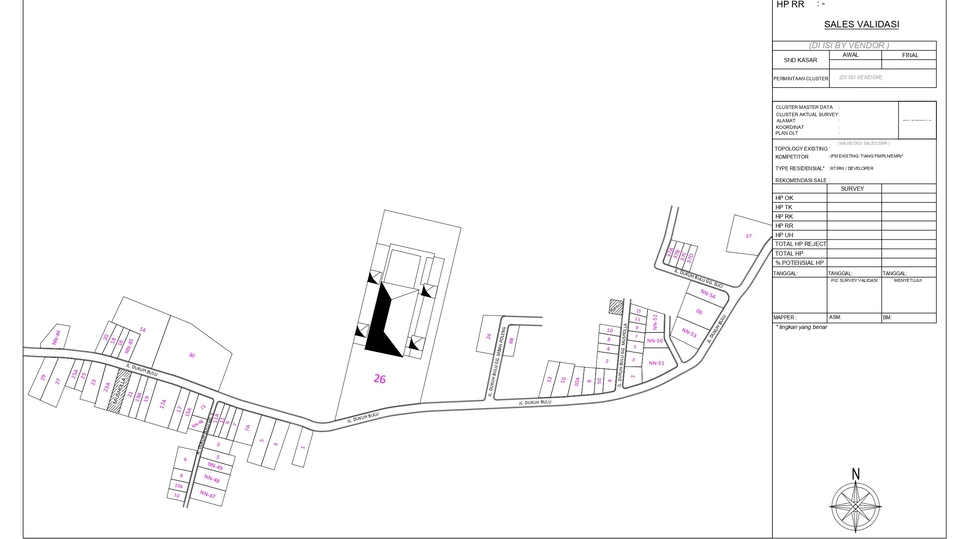 CAD Drawing - site plan untuk FTTH Project