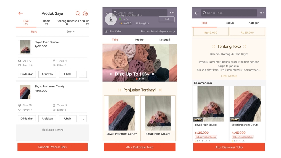 Memasukkan list produk dan harga produk di shopee