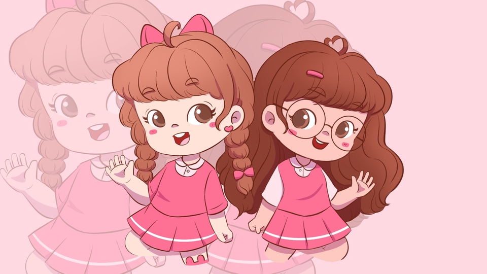 Desain Ilustrasi Karakter Simpel Lucu Chibi