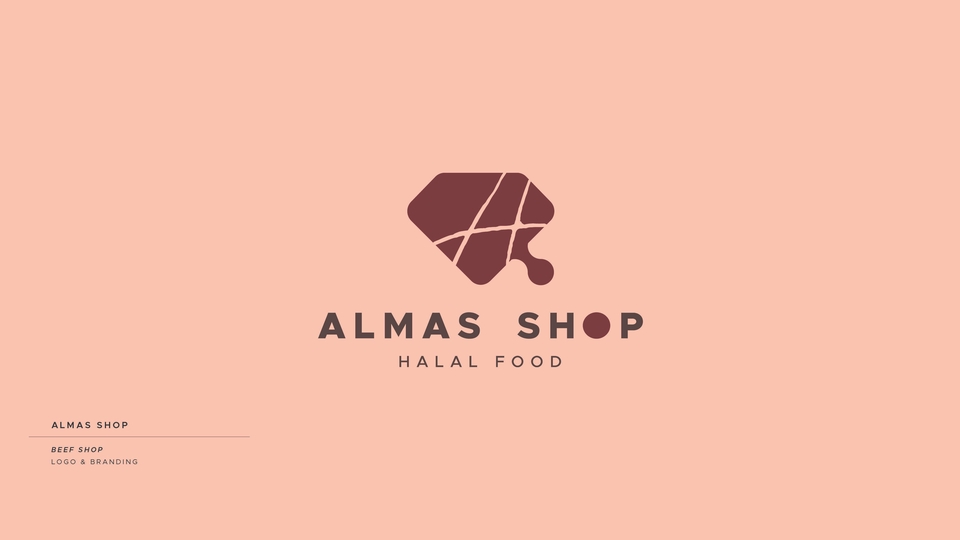 LOGO DESIGN ร้านขายเนื้อแช่แข็ง "ALMAS SHOP HALAL FOOD"