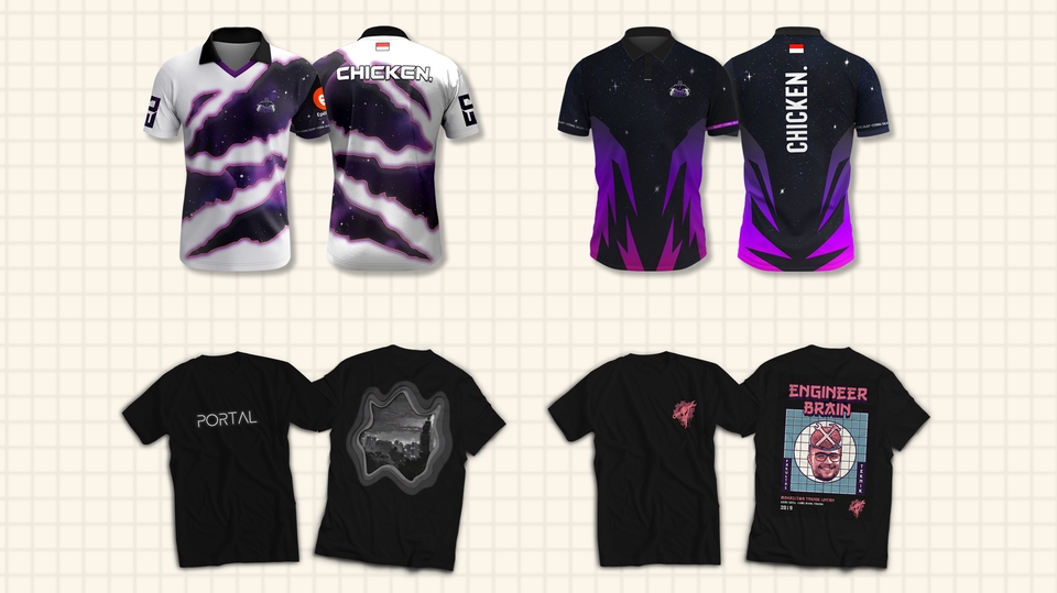 Desain Kaos/Jersey Team dengan Gaya Modern