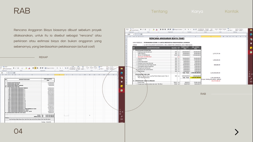 Pembuatan Rencana Anggaran Biaya (RAB)