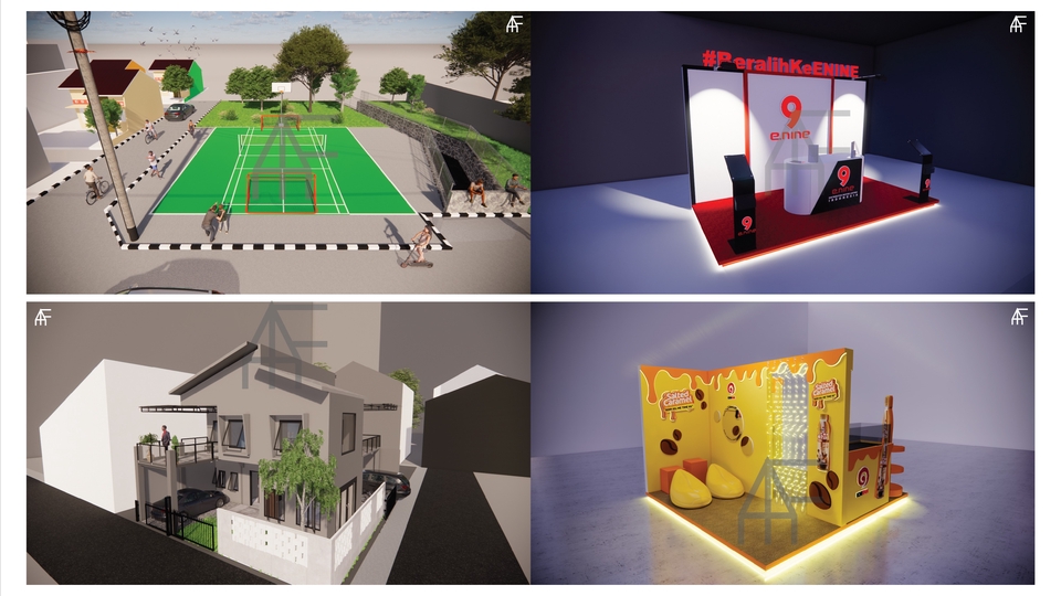 Jasa membuat 3D bangunan, furniture, booth dll, Render hasil 3d dan ...