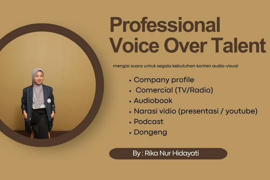 Jasa voice over wanita bahasa indonesia untuk company profile, audio book dan iklan