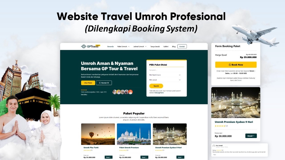 Jasa Pembuatan Website Tour & Travel dengan Booking System Simple & Modern