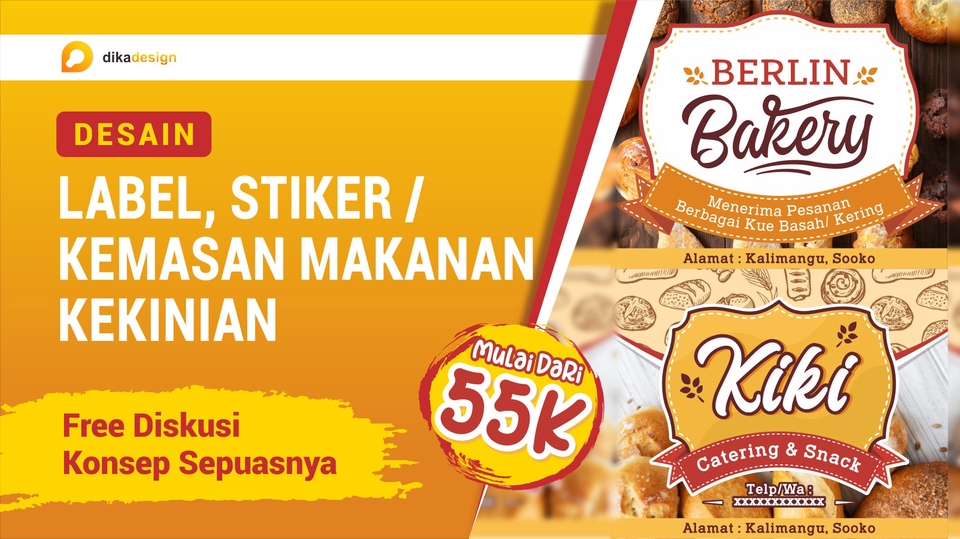 Desain Label/ Stiker Makanan Kekinian