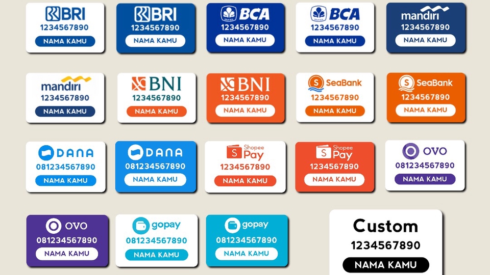 Jasa Stiker WA | Custom | rek & e-wallet