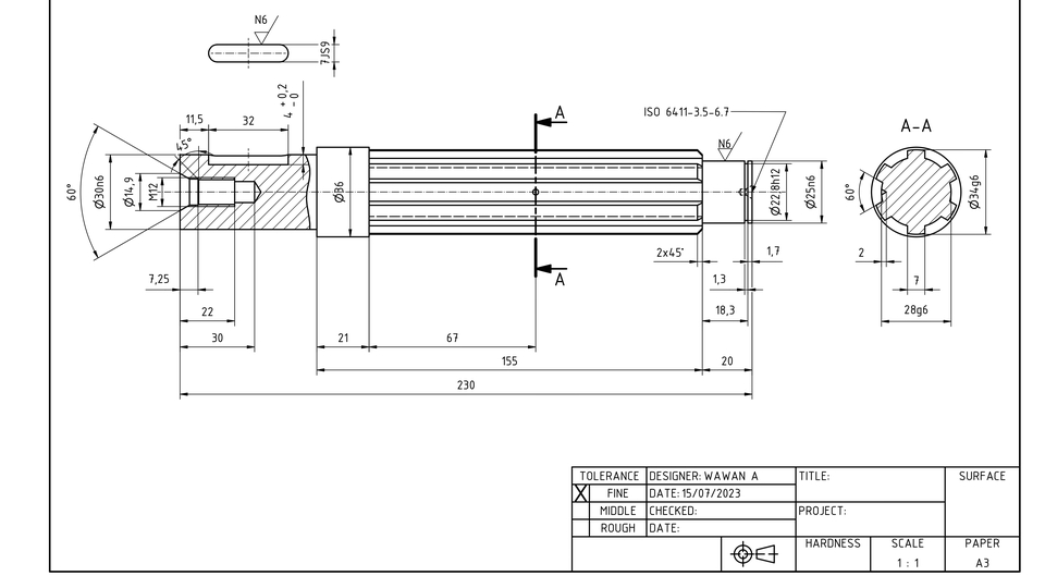 TECHNICAL DRAWING / MANUFACTURING DRAWING / GAMBAR TEKNIK ( CAD ...
