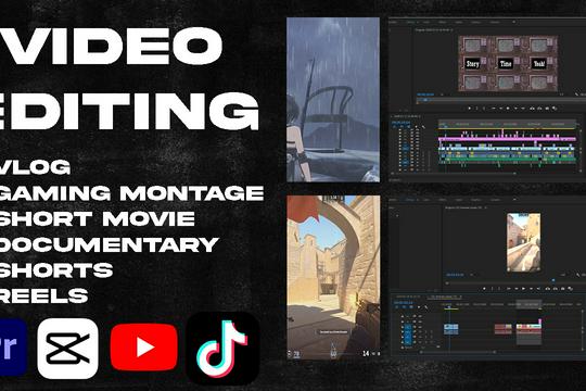 Shorts - Long Format Video Editing (Vlog, Gaming, Short Movie etc.)