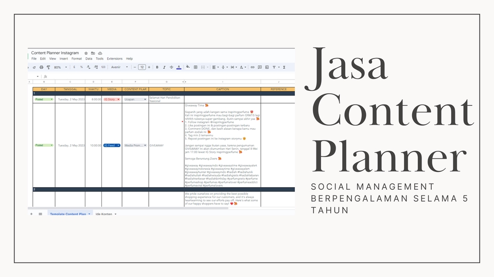 Content Planner untuk Instagram & Tiktok || Jasa Konten Planner yang ...