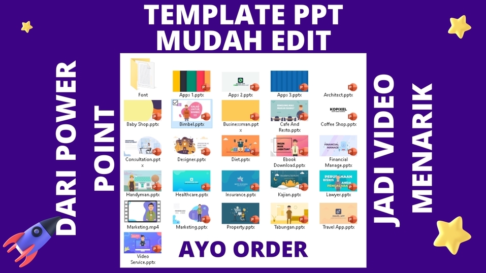 TEMPLATE ASET POWER POINT KUSTOM IKLAN KANTOR DAN USAHA PEMULA