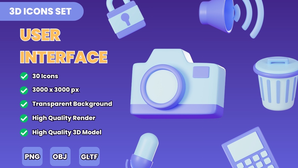 รับทำ Model 3D Icon