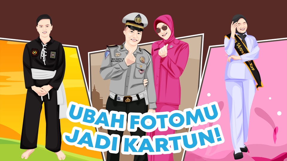 JASA DESAIN ILUSTRASI VEKTOR PORTRAIT MURAH, UNLIMITIED REVISI, GASAMPE ...