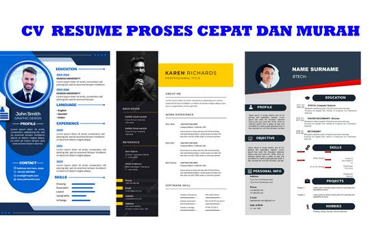 Design CV / Resume Modern Profesional, Murah dan Cepat