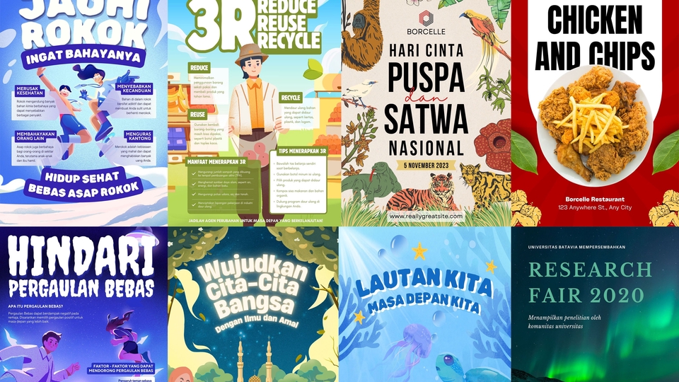 DESAIN POSTER & INSTAGRAM FEED LUCU DAN MENARIK (1 HARI JADI) MURAH