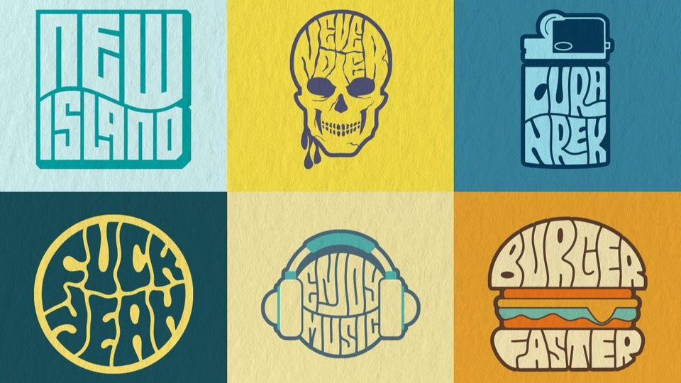 Desain logo typography dan hand lettering dalam bentuk yang uniq