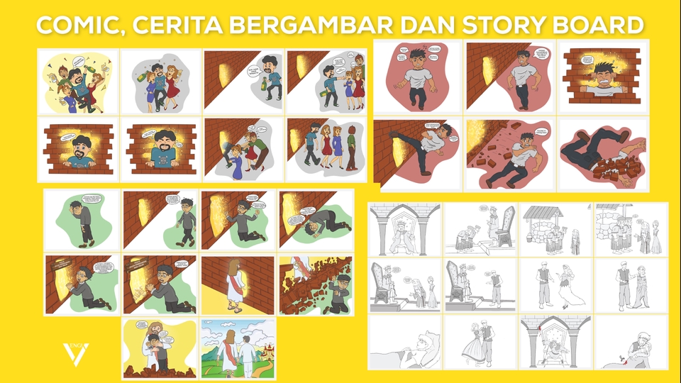 Desain Komik / Comic, Storyboard, dan buku cerita anak (cerita bergambar)