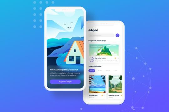 Desain UI/UX Mobile untuk Android or iOS dengan gaya kekinian dan minimalis