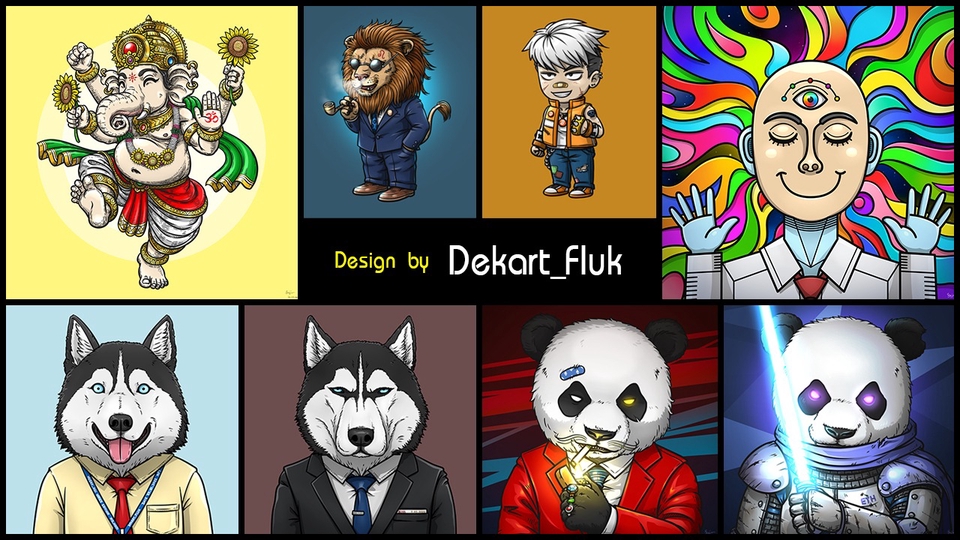 รับออกแบบวาดภาพ NFT 2D ทั้งแบบ Art , Profile Pic , Character