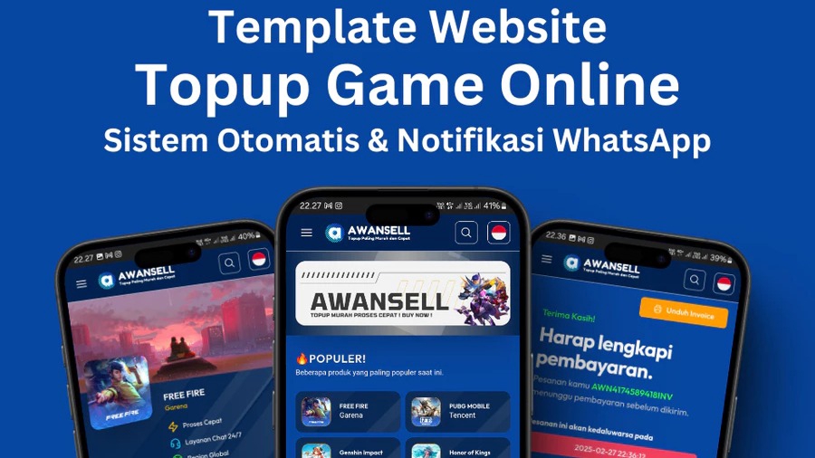 Website Topup Game Online Template PHP Scripts