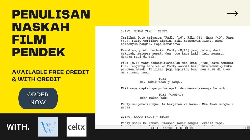 Jasa Tulis Naskah Film Pendek (6-12 menit)