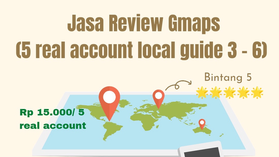 5 Review Gmaps Bintang 5 - Local Guide minimal LG 3 - Real Account