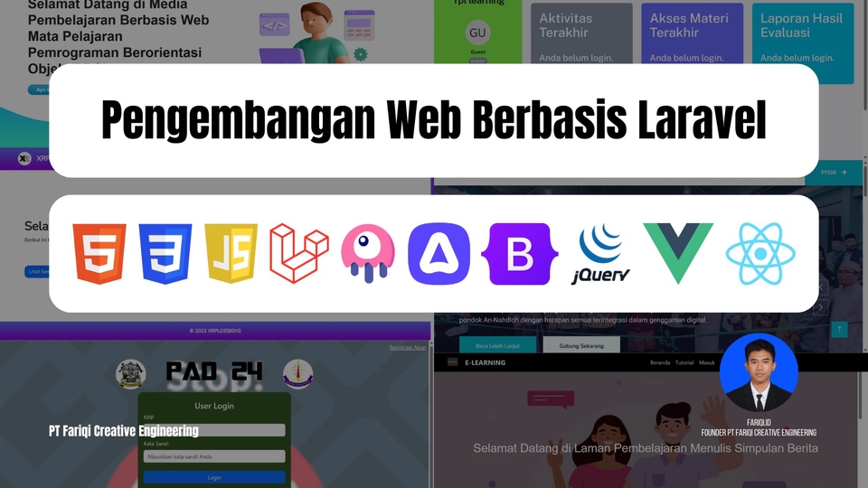 Jasa Pengembangan Web Berbasis Laravel, Javascript, JQuery, Bootstrap, Livewire, Splade