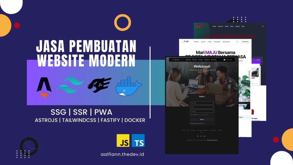 Jasa Pembuatan Website Modern Fullstack AstroJS dan TailwindCSS