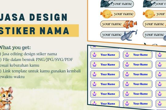 Design Stiker Nama (You get 5 Design)