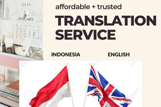 Terjemahan Bahasa Inggris-Indonesia (vice versa) 100% akurat grammar ...