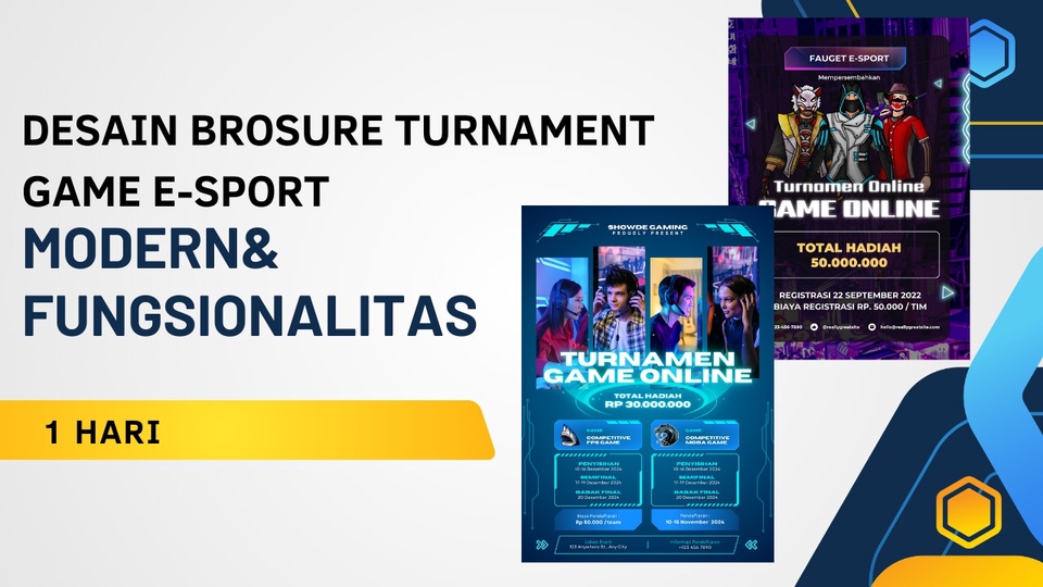 Desain Brosure dan fideo brosure turnament game E-Sport