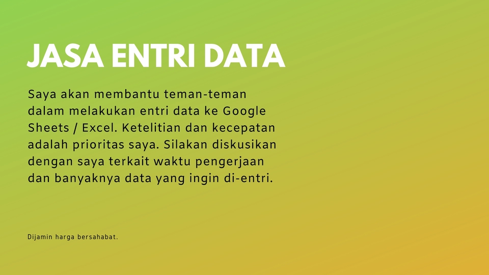 Entri Data/Input Data ke Spreadsheet/Excel