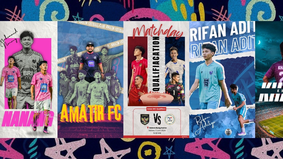 DESAIN POSTER PEMAIN DAN MATCHDAY BOLA