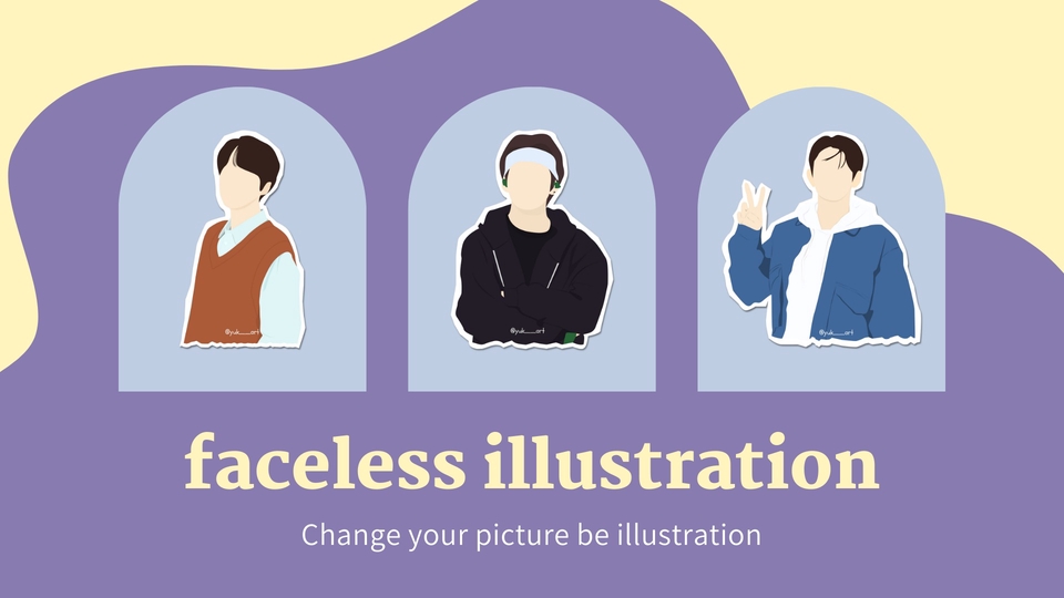 Ilustrasi faceless minimalis aesthetic untuk hadiah / avatar