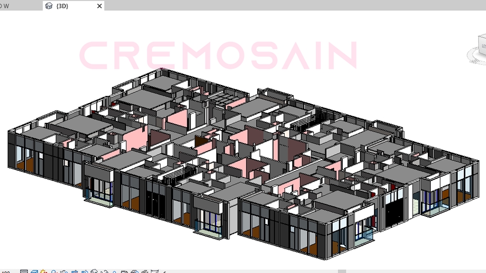 Design Arsitektur atau Struktur bangunan Model 3D BIM menggunakan Revit