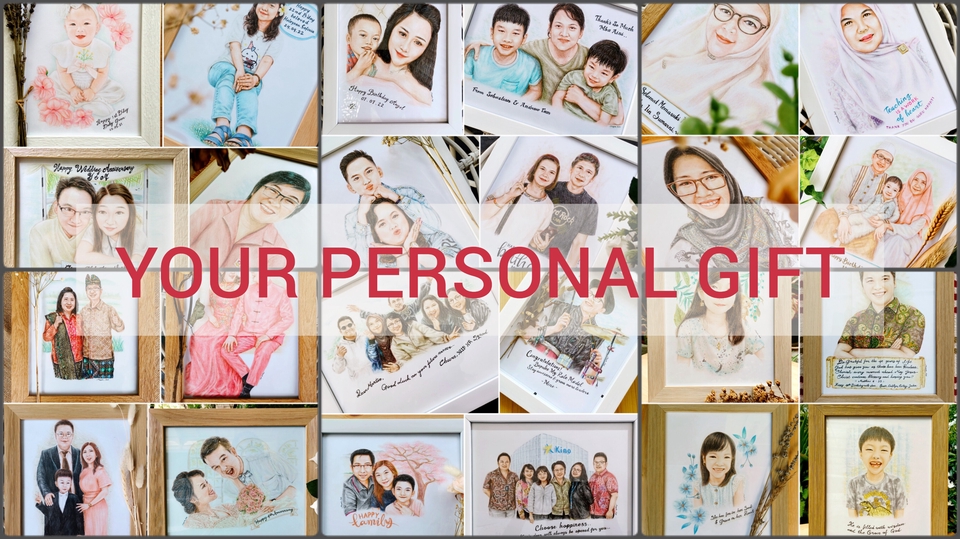 Jasa Lukis Sketsa Potret Wajah media Pensil Warna