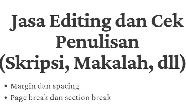 Jasa Editing dan Cek Penulisan (Proofreading)