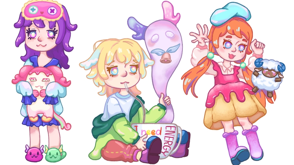 Chibi character& Element design