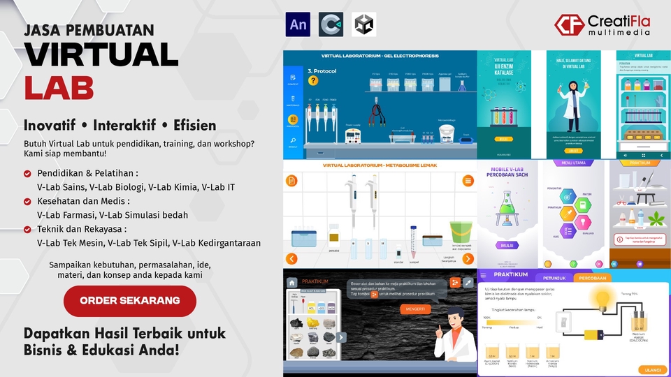 Jasa pembuatan laboratorium virtual atau virtual lab untuk edukasi dan penelitian
